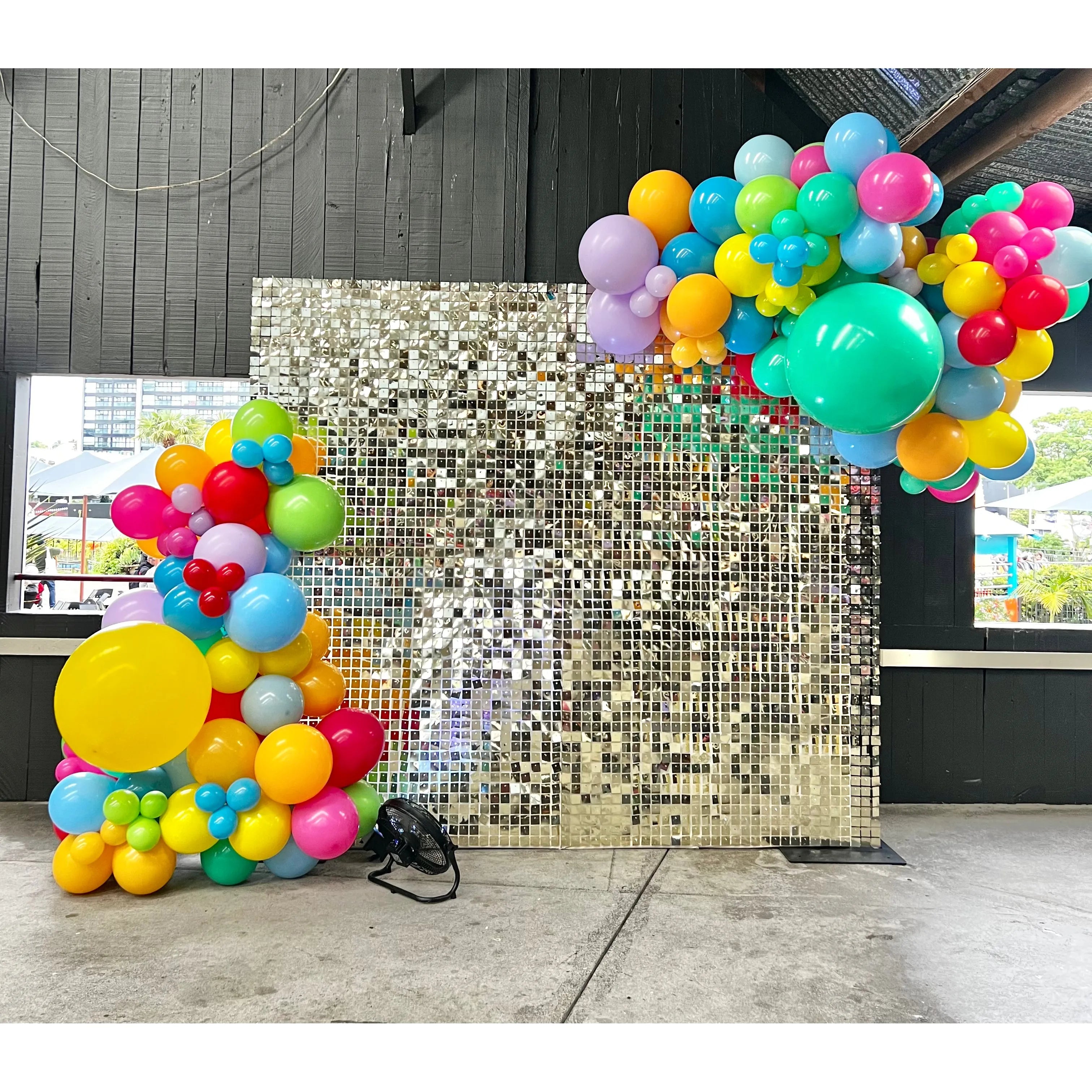 Transform Your Event with White Gold Shimmer Wall Package – Balloonz